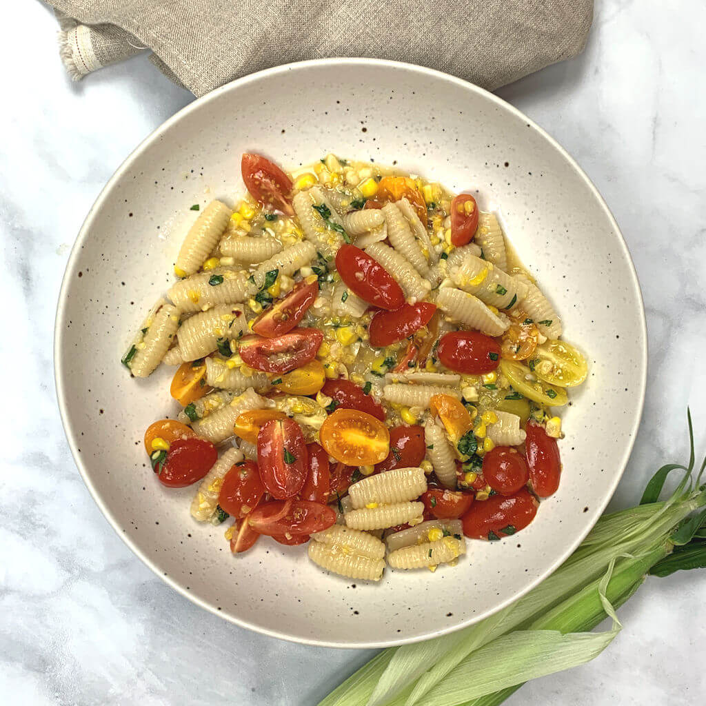 Summer Corn Tomato Pasta with Basil – A Gourmet Food Blog